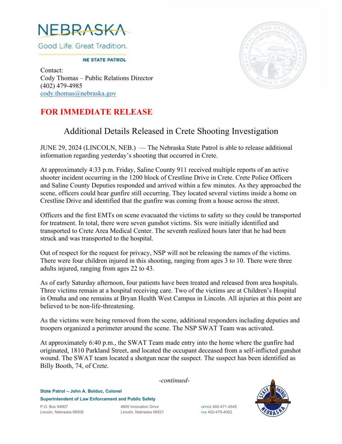 Nebraska State Patrol: Crete shooting an ‘active situation’