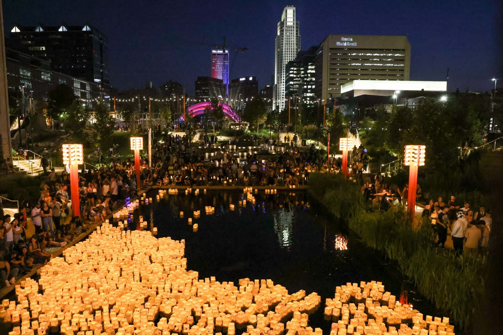 Photos: Lanterns fill Gene Leahy Mall pond during Water Lantern Festival