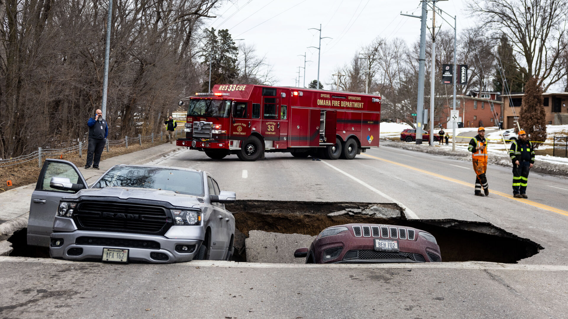 Omaha Pacific Street sinkhole likely caused by city storm sewer, MUD says