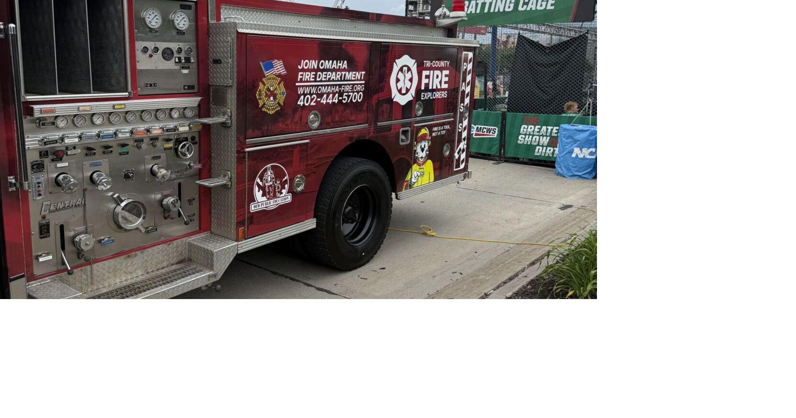 Omaha fire education vehicle unveiled outside CWS