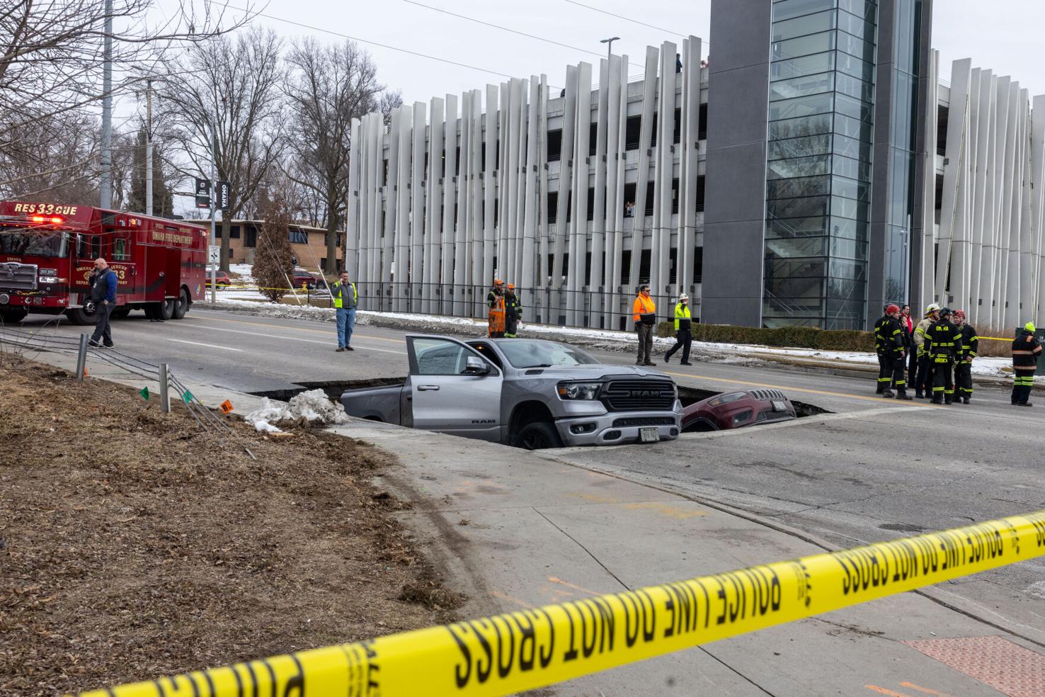 Omaha Pacific Street sinkhole likely caused by city storm sewer, MUD says