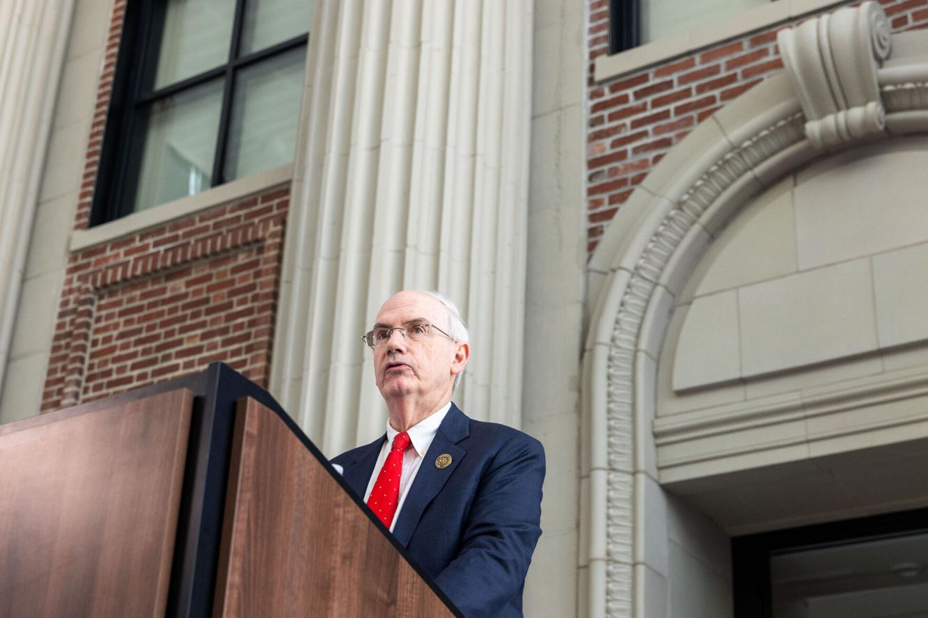 Photos: Dr. Jeffrey P. Gold speaks to the media after being named the ...
