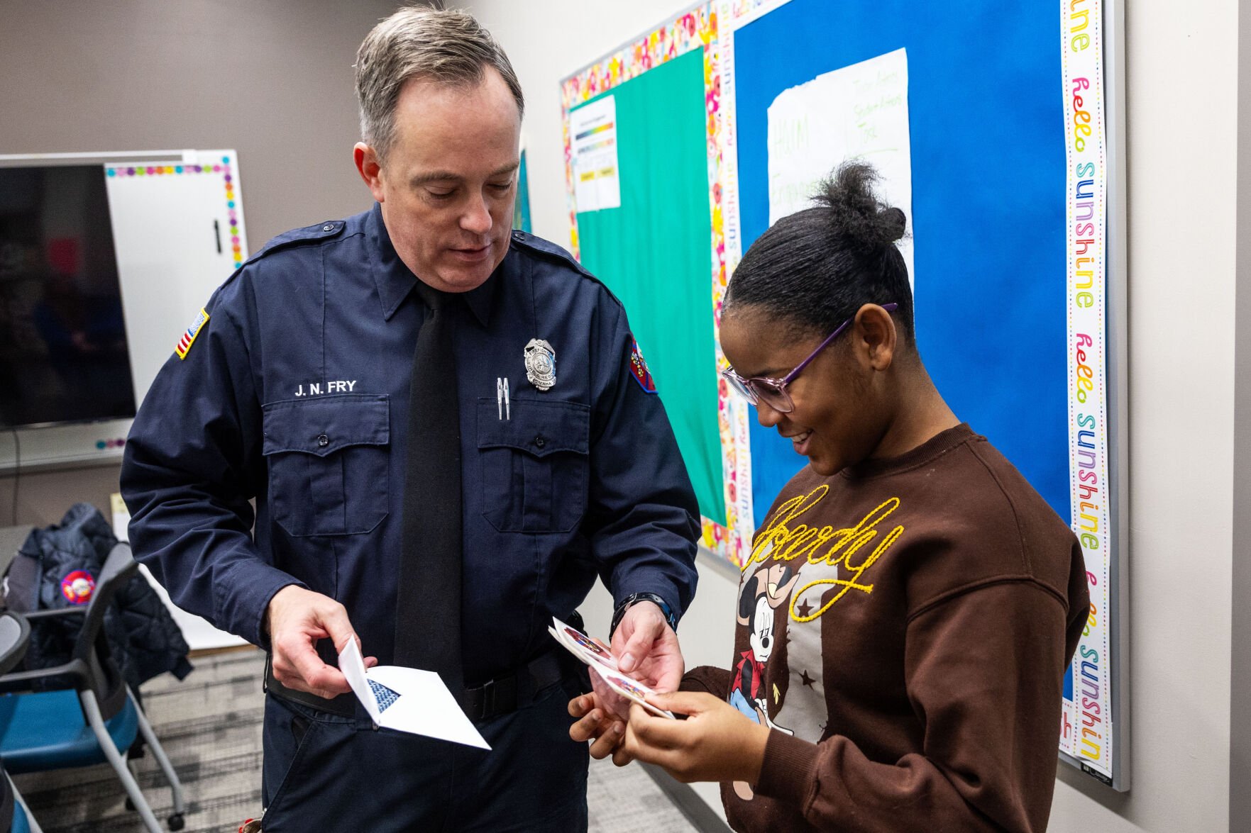 Omaha Fire Department shows student's drawing of support dog