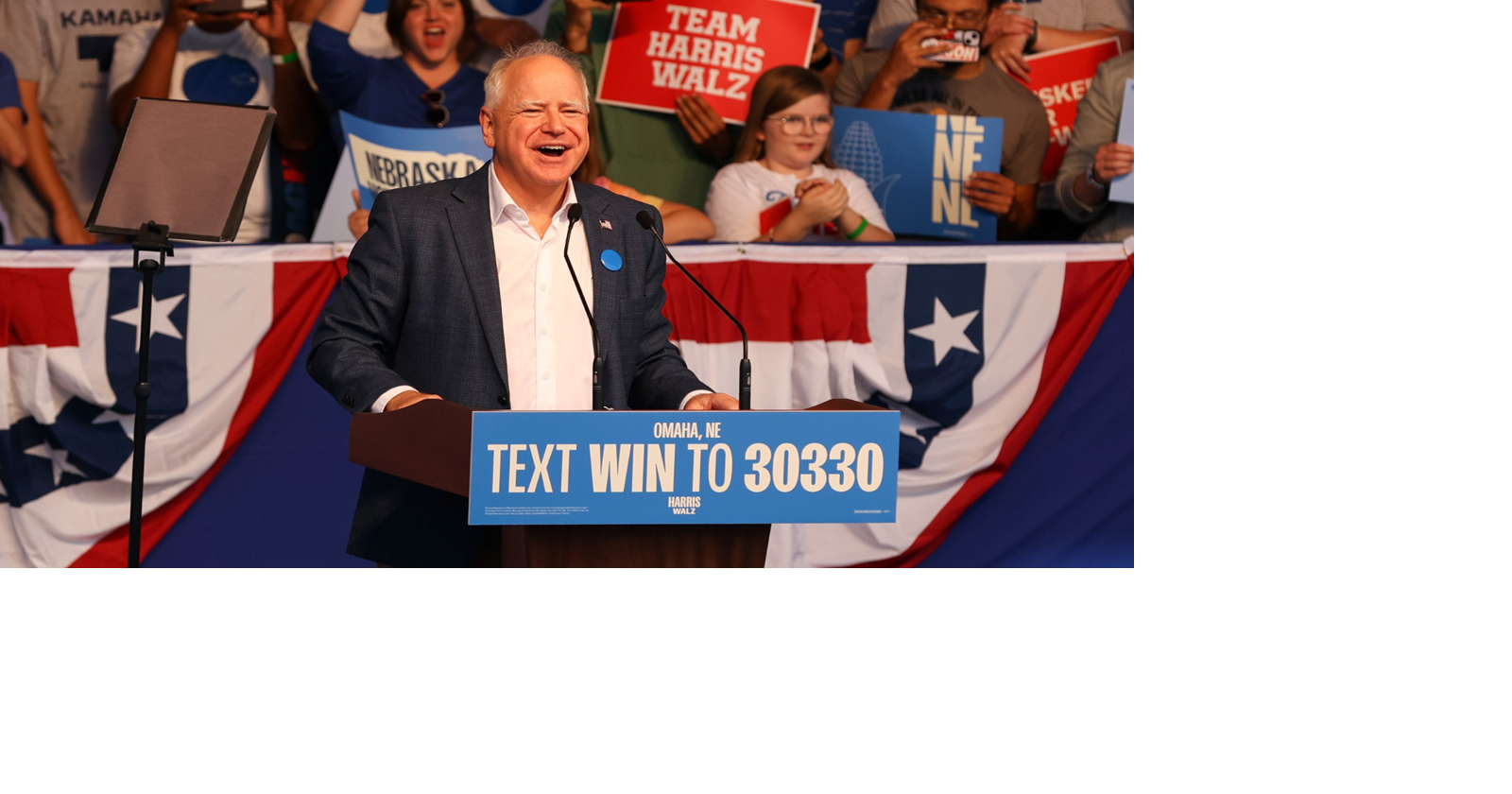At Omaha metro rally, VP candidate Tim Walz attacks Donald Trump ...
