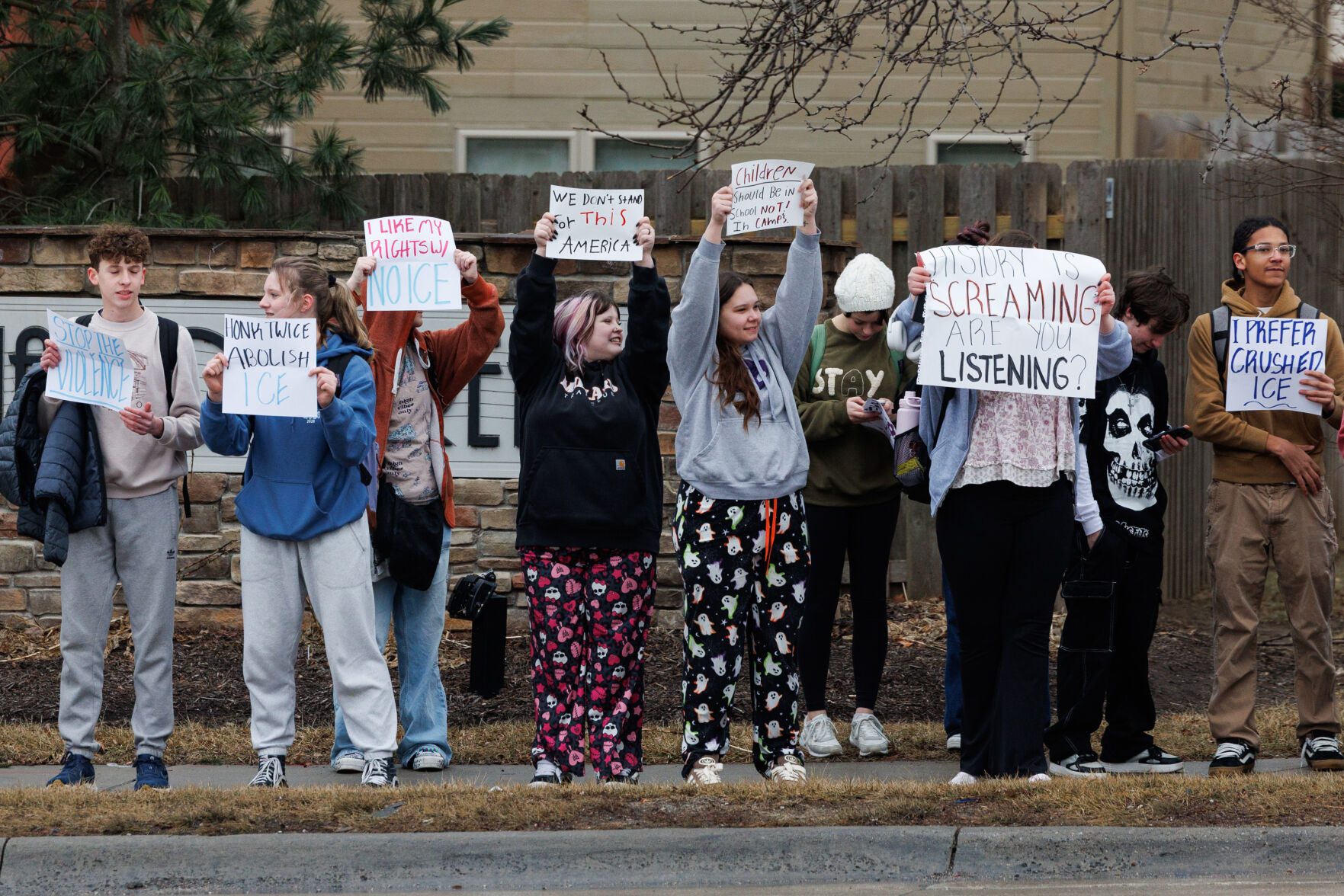 Millard West students hold anti-ICE walkout