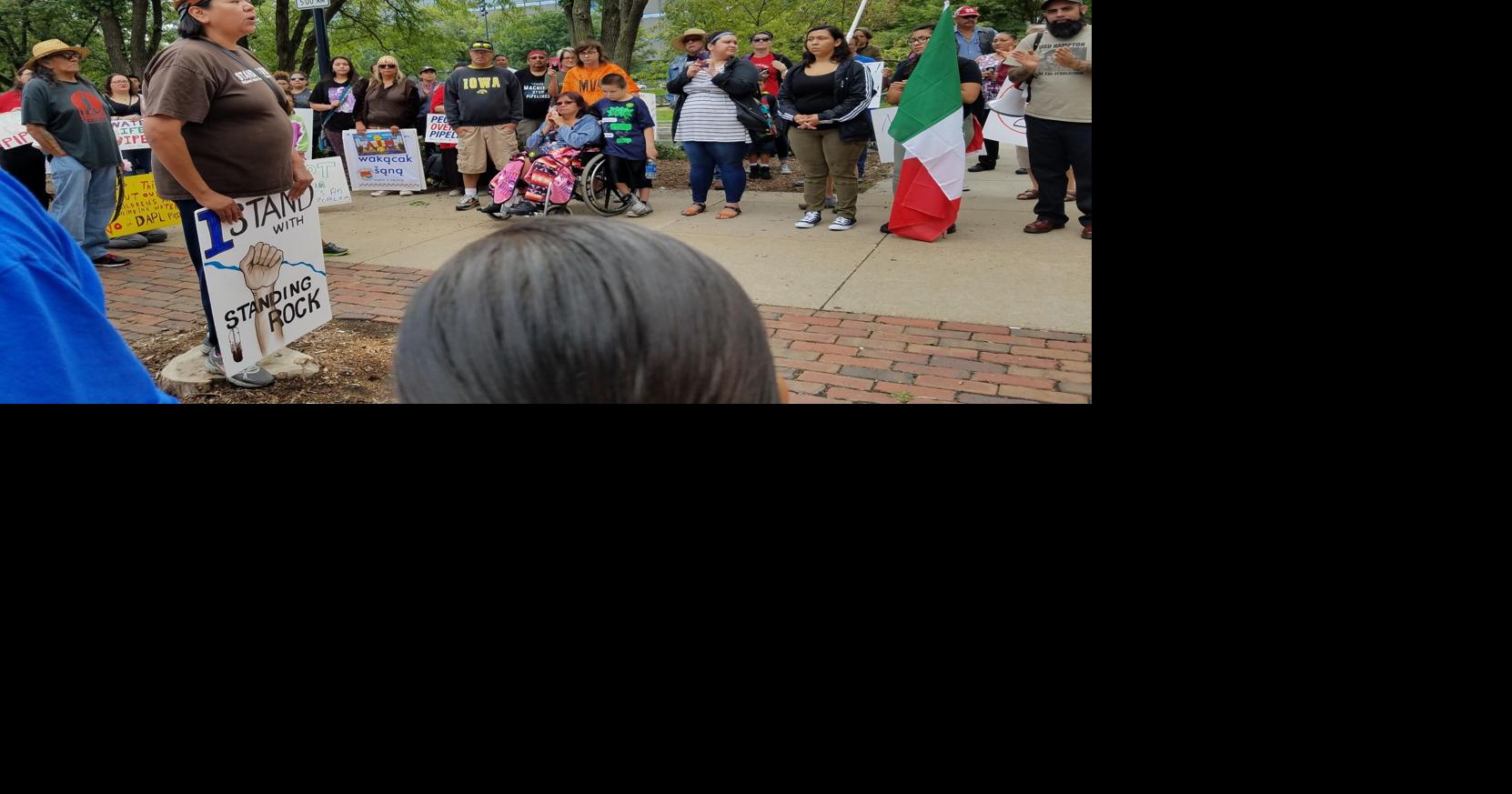 Dozens march in downtown Omaha to protest oil pipeline