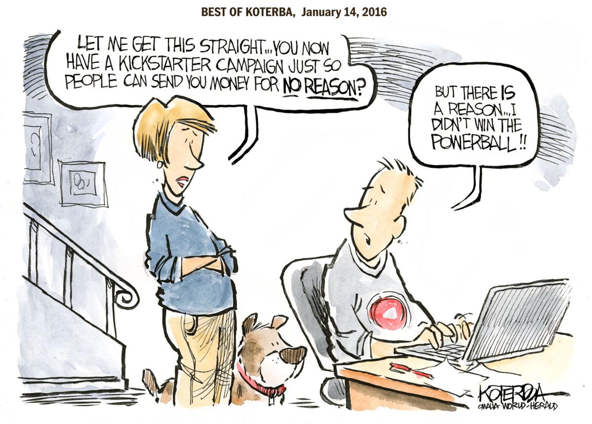 Jeff Koterba's Jan. 13 cartoon: A lottery fallback plan