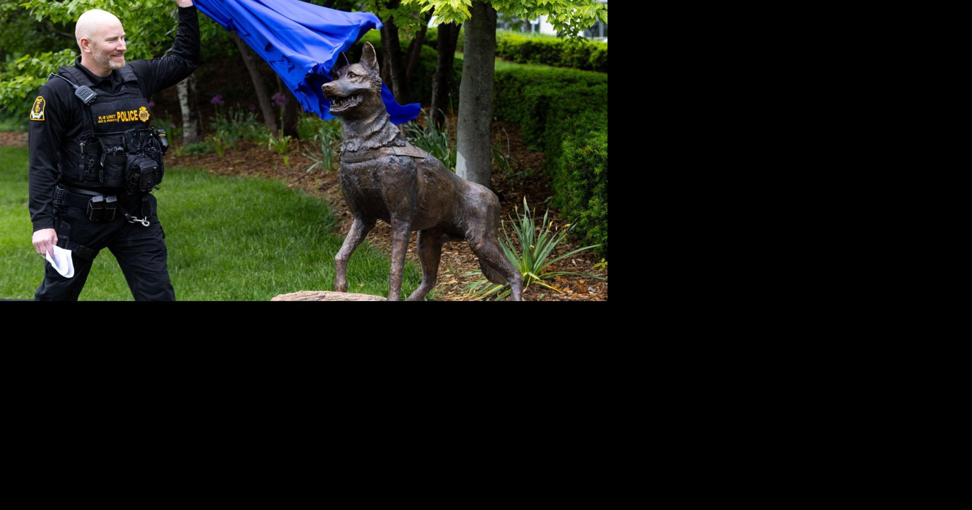 Statue depicting fallen Omaha police dog restored