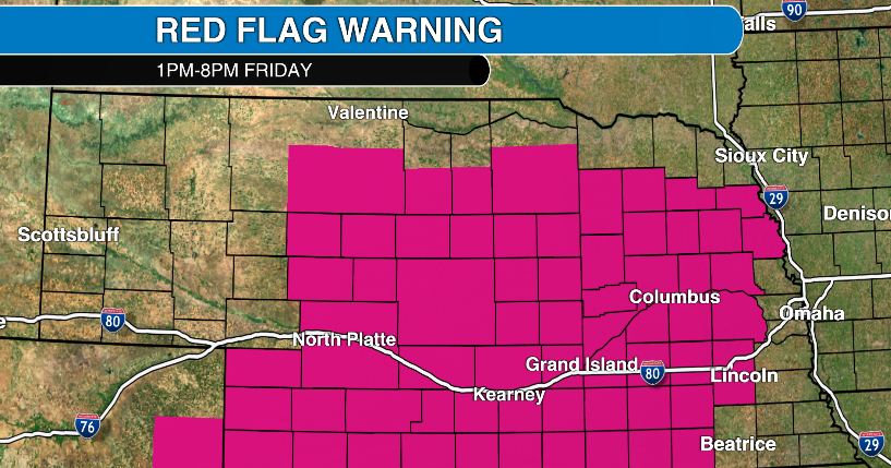 High fire danger in Nebraska Friday before rain returns