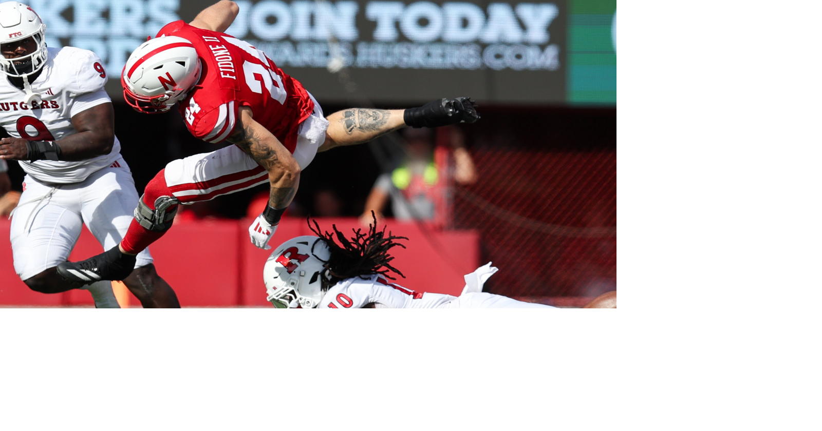 Thomas Fidone just misses touchdown, celebrates Nebraska win instead