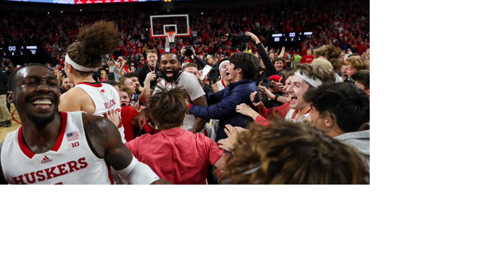 Nebraska men's basketball defeats No. 1 Purdue