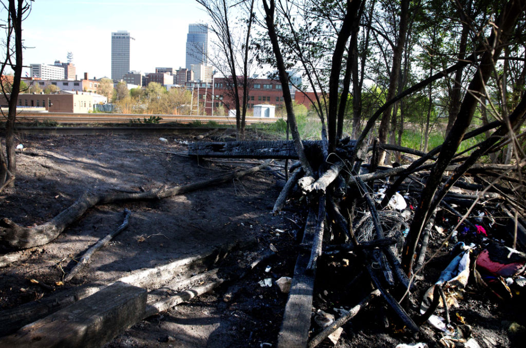 Woman’s body is found after fire at homeless camp