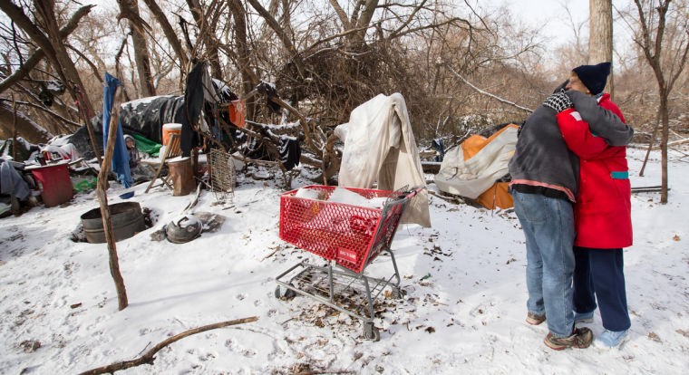 Volunteers venture out into the cold to help homeless