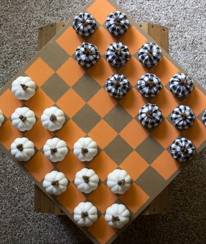 Fall Checkers cute as decor, fun as a game