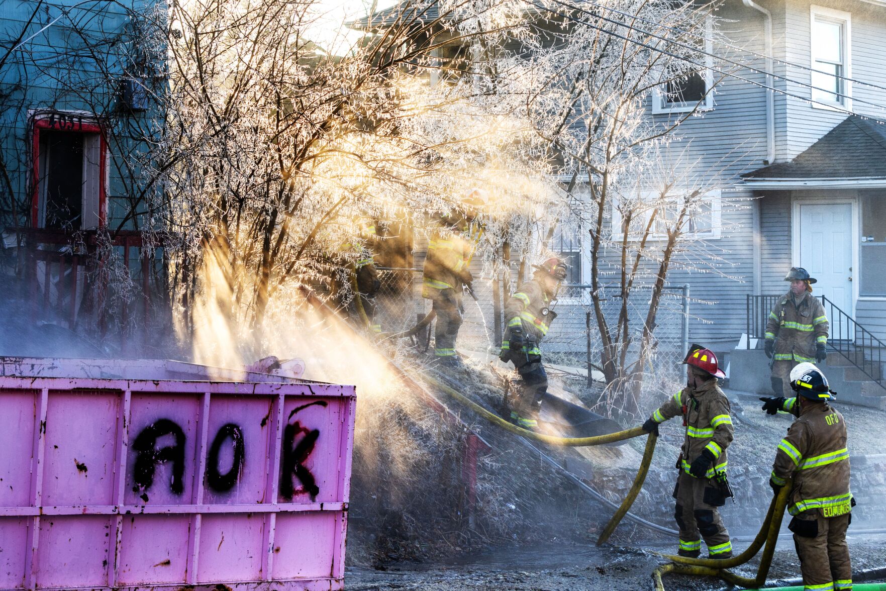 Fire burns about 5 acres of grass in north central Omaha