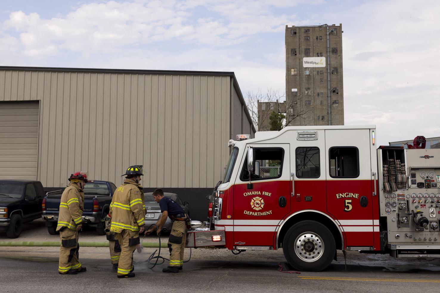 Fire at Omaha barrel company spreads black smoke across downtown skyline