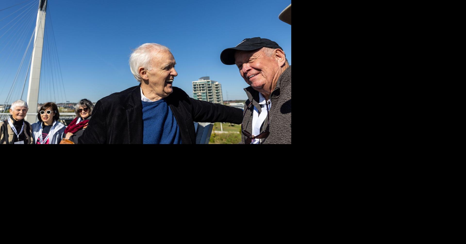 Bob Kerrey pays a visit to his namesake bridge in Omaha