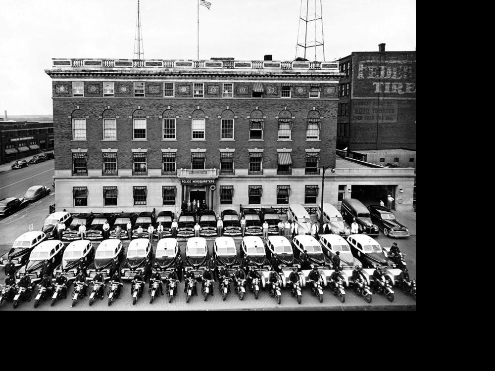 From the Archives: Omaha Police Department vehicles, personnel line up ...