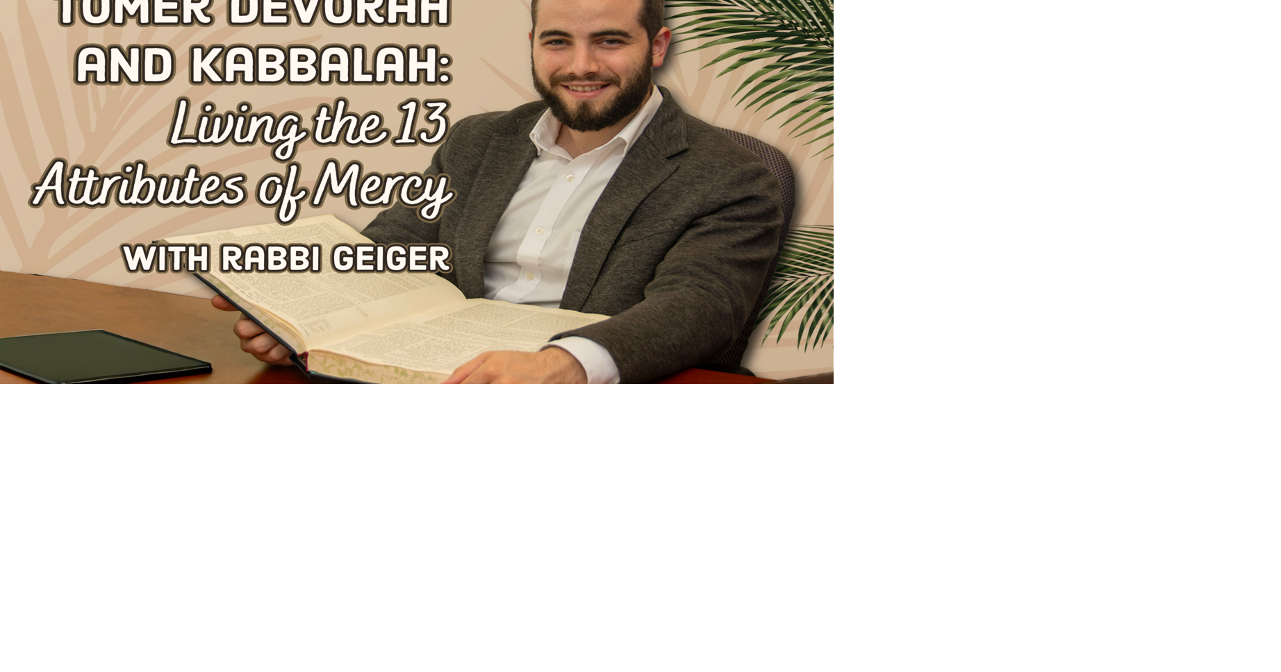Rabbi Geiger’s Tomer Devorah Begins November 9 | News ...