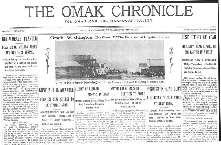 Chronicle celebrates 110 years | Free | omakchronicle.com