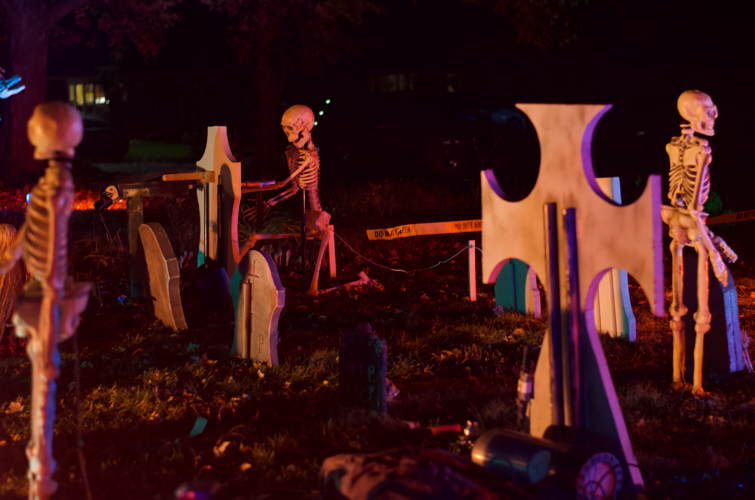 A spooktacular cause: Halloween display doubles as food drive drop-off ...