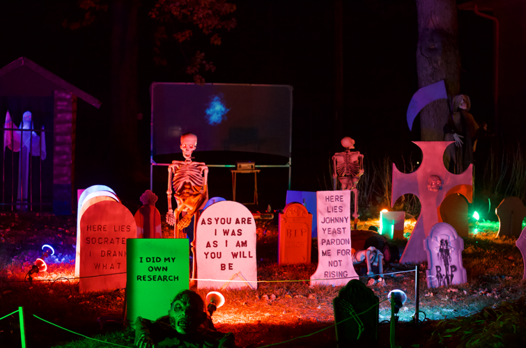 A spooktacular cause: Halloween display doubles as food drive drop-off ...