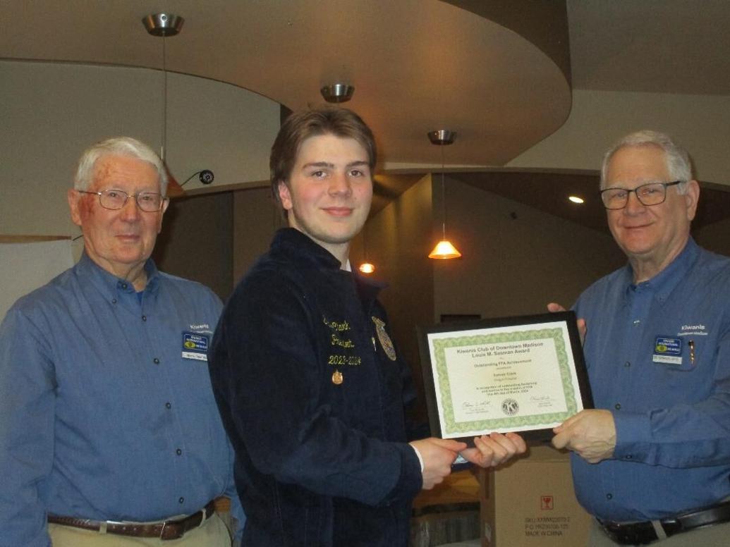 Tanner Clark receives Louis M. Sasman Award | Community ...