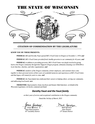 Faust family recognized by Wisconsin legislature | LOCAL NEWS ...