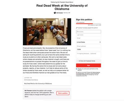 OU students petition for dead week changes | News | oudaily.com