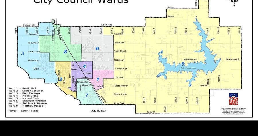 Norman City Council wards | | oudaily.com