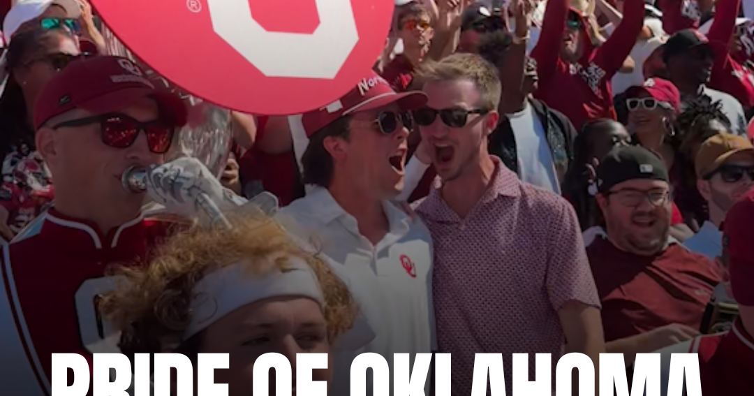 Pride of Oklahoma celebrates OU's first-half touchdown against South ...