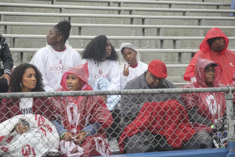 OU football: Sooner fans wait during weather delay in Lawrence, Kansas ...