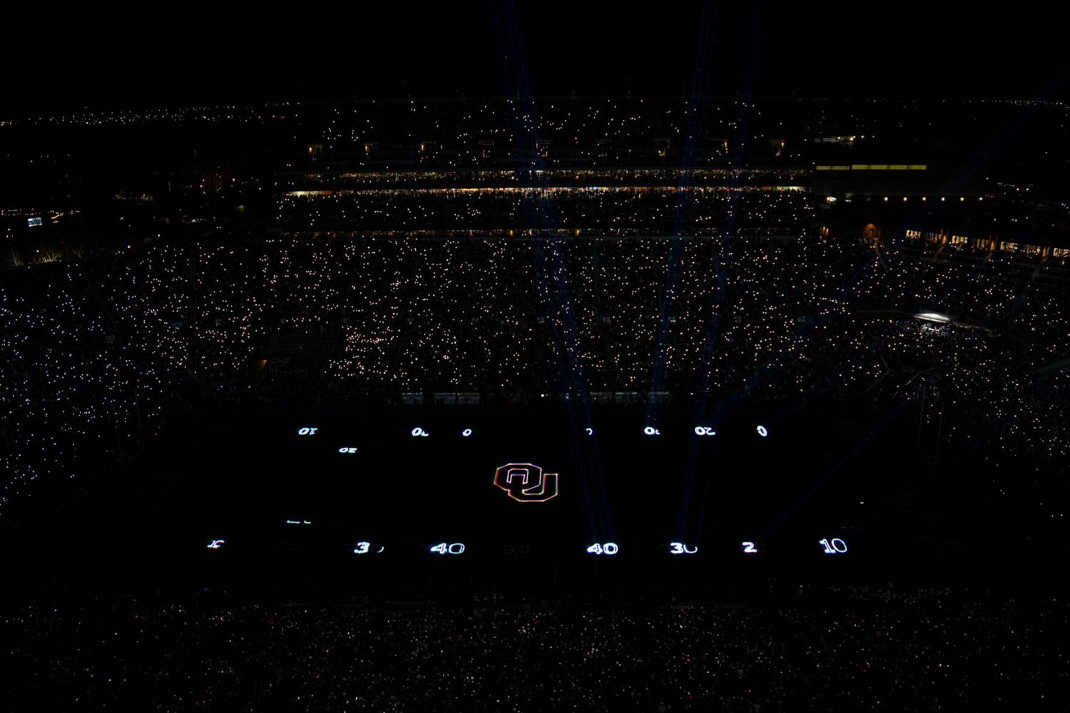 OU's new light show before College Football Playoff game | Sports ...