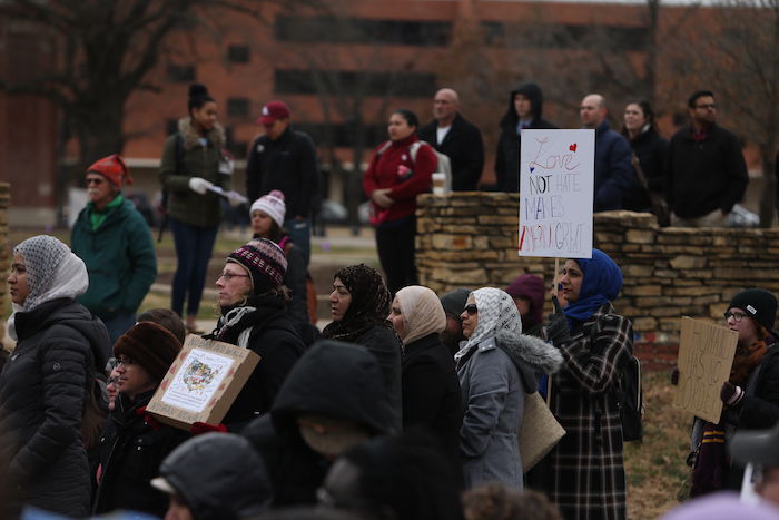 'No Ban, No Wall' Protest on South Oval | Gallery | oudaily.com