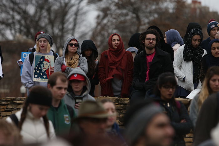 'No Ban, No Wall' Protest on South Oval | Gallery | oudaily.com