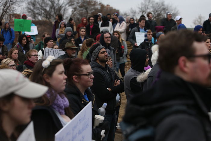 'No Ban, No Wall' Protest on South Oval | Gallery | oudaily.com