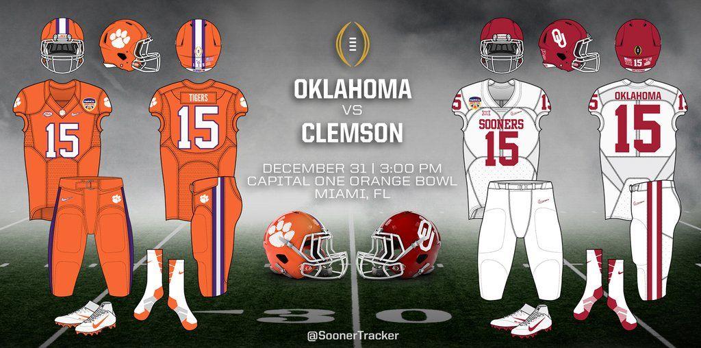 Oklahoma football: Uniform look for Clemson and Sooners in Orange Bowl ...