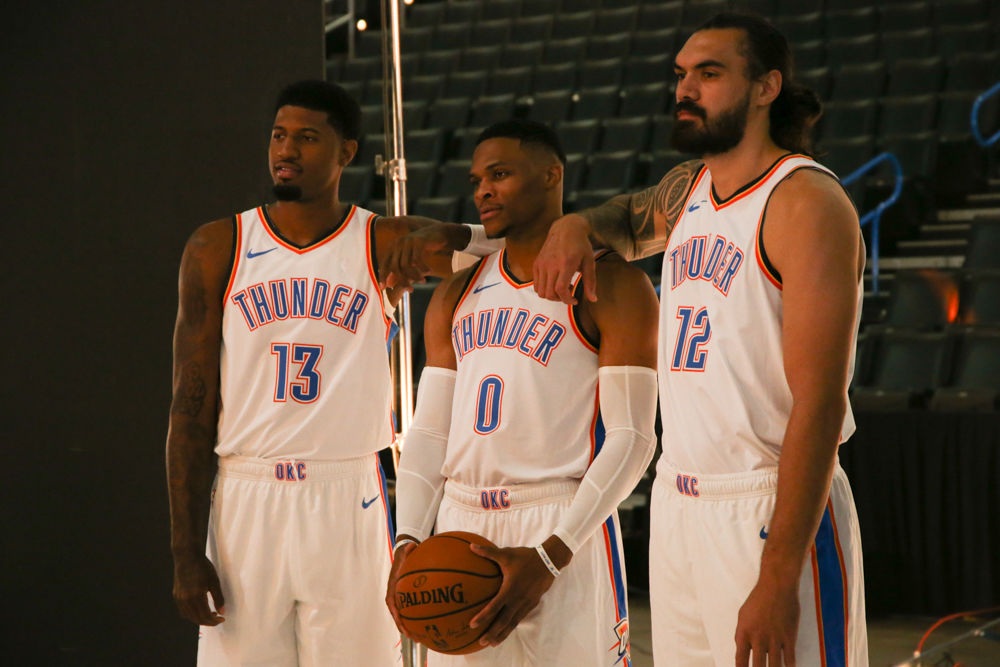 Russell Westbrook, Steven Adams, Paul George and more at OKC Thunder ...