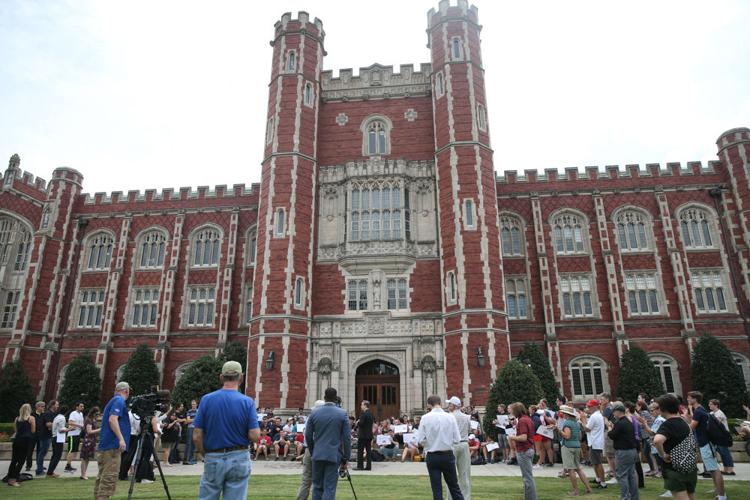 Supporters of American Organ Institute participate in Evans Hall sit-in ...