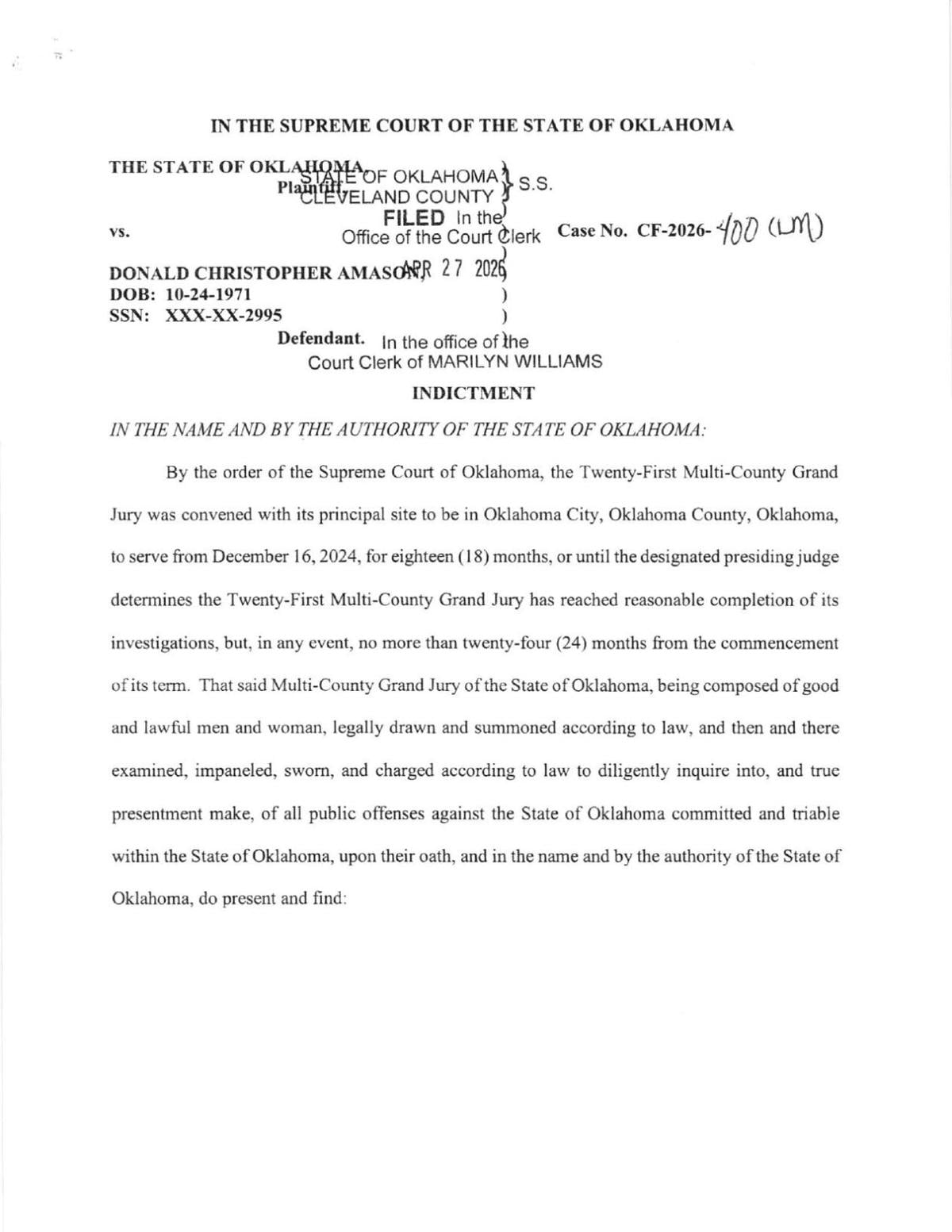 Sheriff Chris Amason indicted for felony count, resigns | News ...