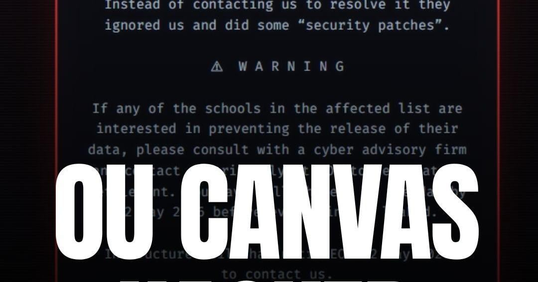 OU Canvas hacked in nationwide data breach ahead of finals week ...