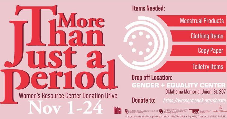 OU Gender, Equality Center holds product drive for women's resource ...