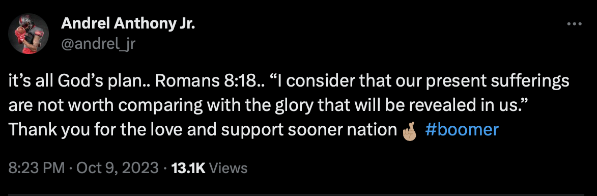 Sooners wide receiver Andrel Anthony to miss season | Sports | oudaily.com