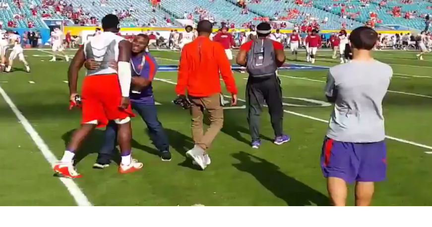 College Football Playoff: OU and Clemson players getting chippy on ...