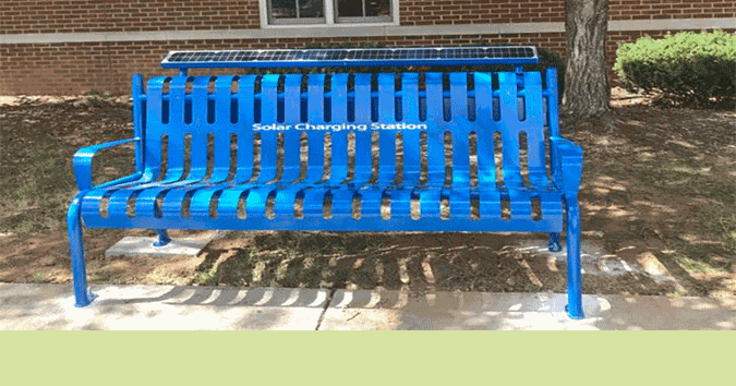 Library purchases solar charging benches | Lifestyles ...