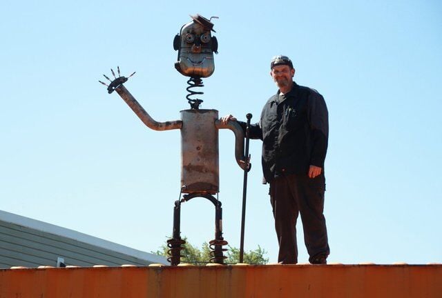 Scrap car-parts statue sparks attention at Port Colborne muffler shop ...