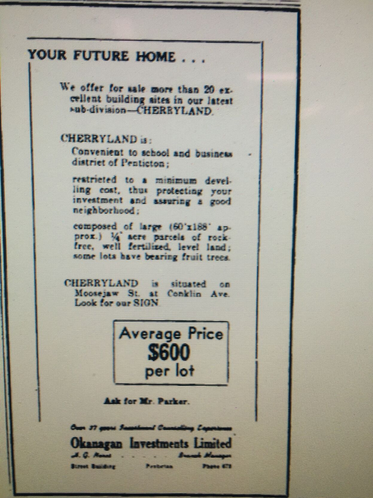 Cherryland subdivision has fascinating history | Life | pentictonherald.ca