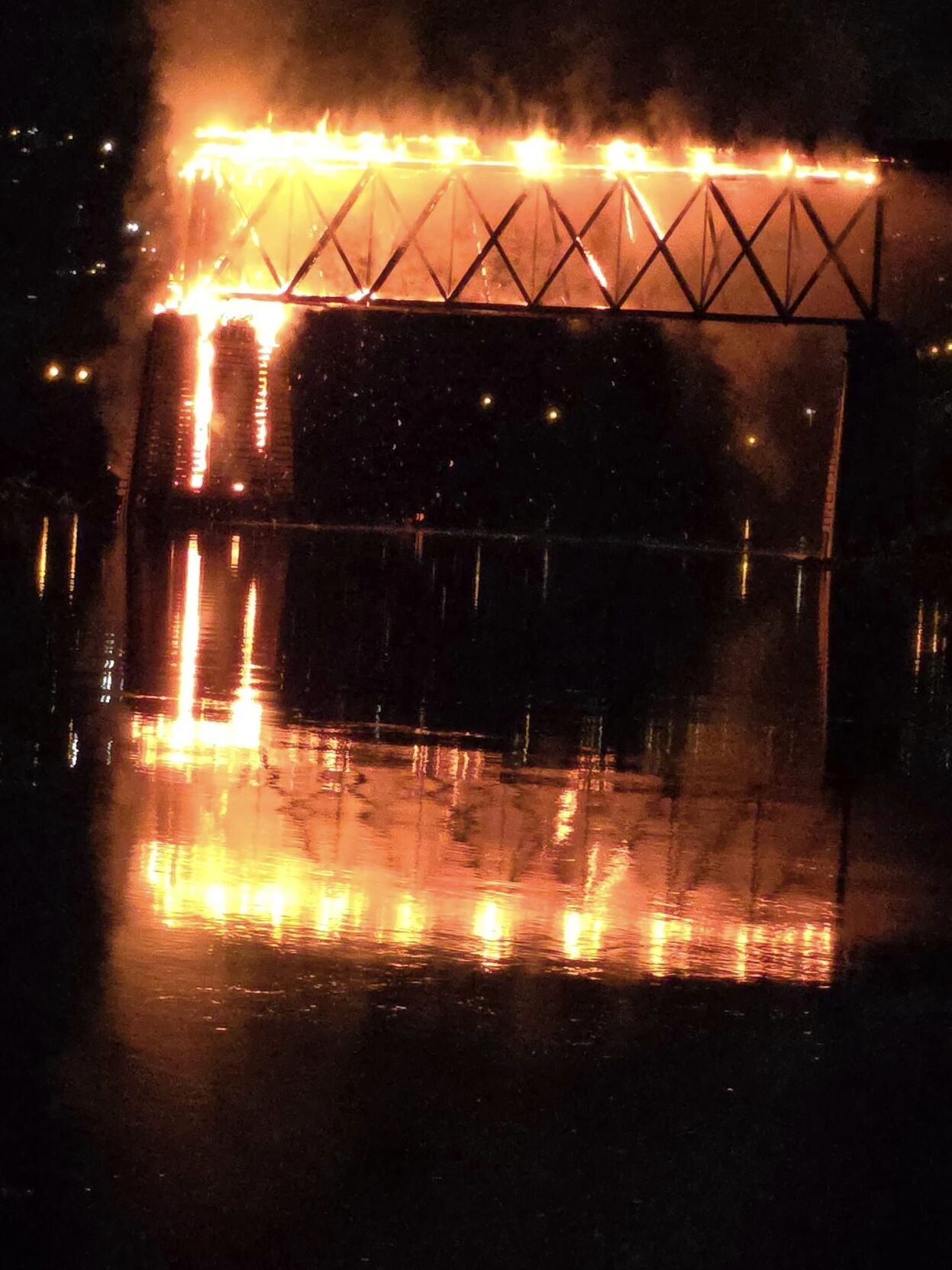Historic red bridge in Kamloops destroyed by fire | News ...
