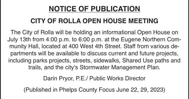 NOTICE OF PUBLICATION | Public Notices | phelpscountyfocus.com