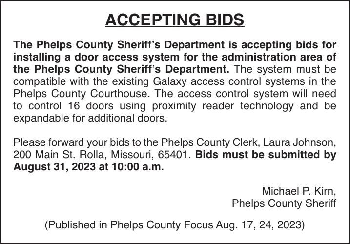 ACCEPTING BIDS | Public Notices | phelpscountyfocus.com